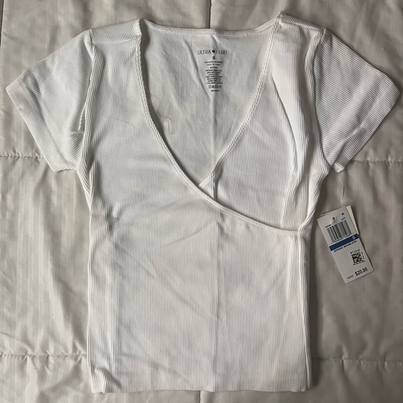 Tops | Basic White Wrapped Top | Poshmark